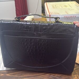Brahmin | Bags | Elegant Brahmin Black Crocodileembossed Laptop ...